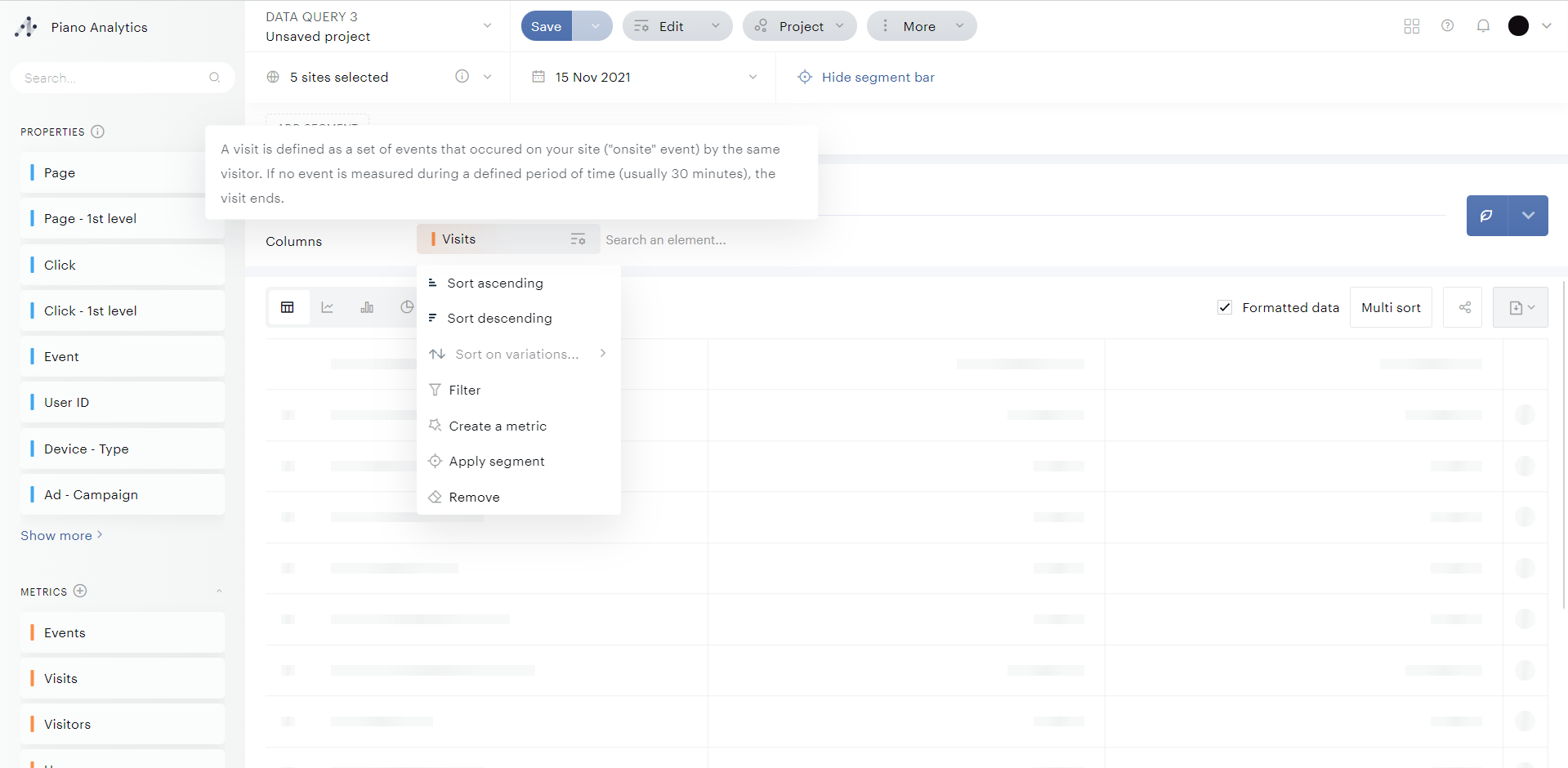 Create your own metrics – Piano Support